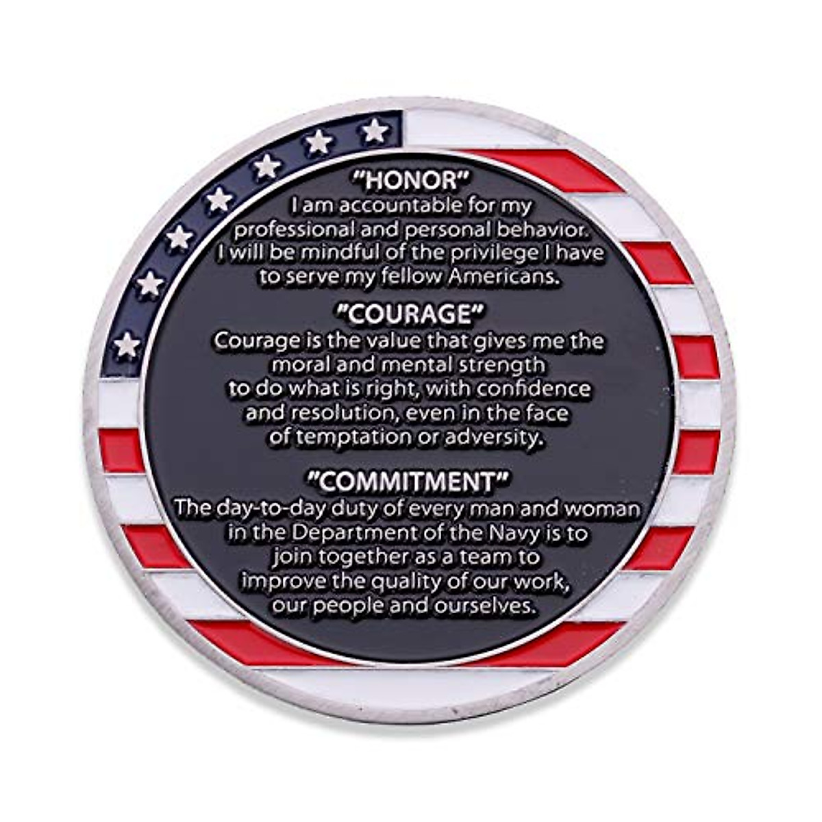 Navy Core Values Challenge Coin - United States Navy Challenge Coin - Amazing USN Navy Military Coin - Designed by Military Veterans!