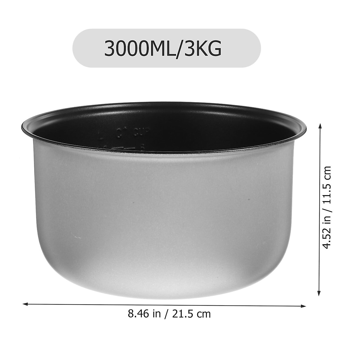 Yardwe Pressure Pot Rice Cooker Replacement Inner Pot: Alloy Cooking Pot Insert Liner 3L Non Stick Cooking Pot Liner Cookware Replacement Accessories Rice Cooker Replacement Pot