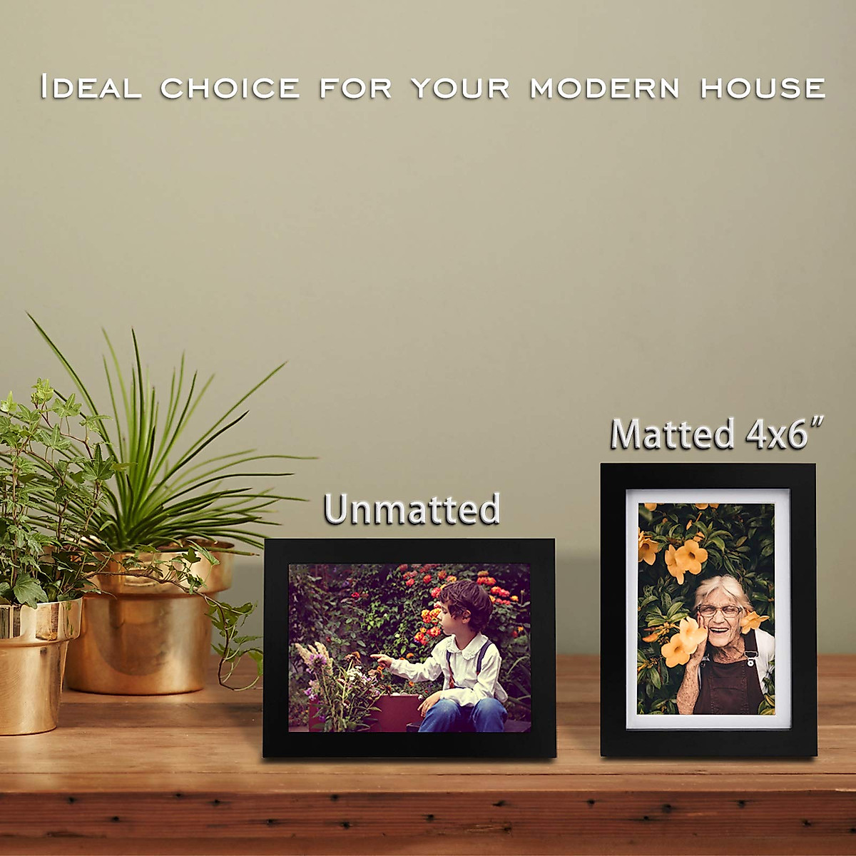 Egofine 5x7 Picture Frames Set of 4, Made of Solid Wood Covered by Plexiglass 3.5x5 and 4x6 with Mat or 5x7 without Mat, for Table Top Display and Wall Mounting Photo Frame White