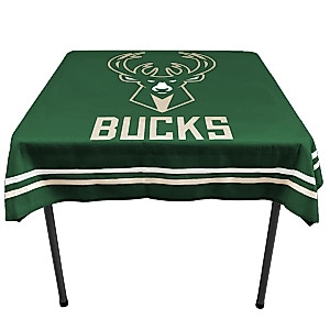 WinCraft Milwaukee Bucks Logo Tablecloth and Square Table Cover Overlay
