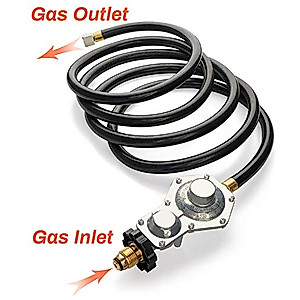 GASPRO 10FT Two Stage Propane Regulator Hose with P.O.L. and 3/8 Inch Female Flare for RV, Grill, Gas Stove, Range