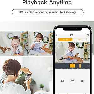 LAXIHUB 360° Pet Camera with Phone App, Indoor Security Camera for Baby/Dog, P2 Pan/Tilt Pet Monitor with Super IR Night Vision, Motion Detection & 2-Way Audio, Works with Alexa & Google Assistant