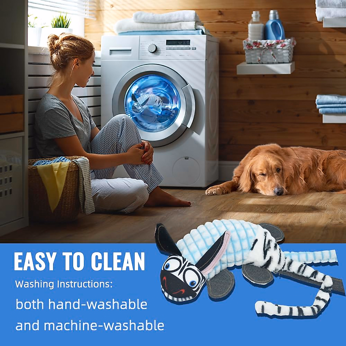 MenPetsonline Blue Dog Toys - Squeaky Dog Toys,Interactive Chew Toys for Small,Medium and Large Dogs,Ugly Dog Toys to Keep Them Busy