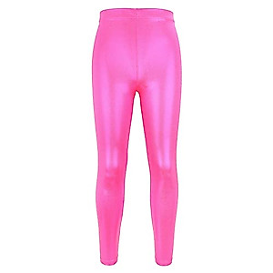 Toddler Girls Dance Bike Short Breathable Playgrounds Gymnastics Glitter Ballet Pants Cute Girl Pants (Hot Pink, 5-6 Years)