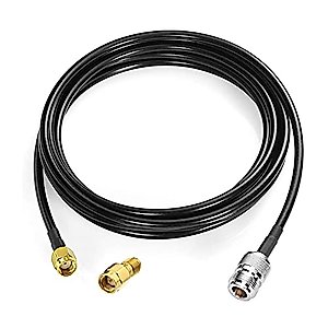 eifagur N Type Female to SMA/RP-SMA Male 20ft RG58 Low Loss Cable Compatible with WiFi 4G LTE Wireless Router Gateway Cellular RTL SDR USB ADS-B Receiver Radio Transmitters LoRa Helium Miner Antenna
