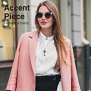 Shop LC Key Necklace ION Plated Stainless Steel & Yellow Gold - Key Pendant with Rose Quartz, Amethyst, Aventurine, Opalite & Howlite Mixed Gemstones - 20" Chain Length Costume Jewelry for Women