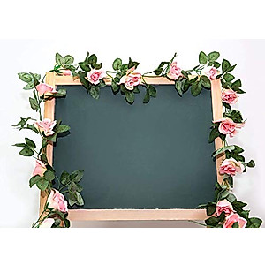 Yebazy 4PCS(30FT) Fake Rose Vine Garland Plants for Hotel Home Party Garden Craft Art Decor……