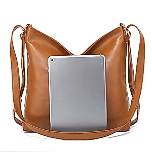 QTKJ Crossbody Bags for Women, Leather Backpack, Large Leather Handbag, Vegan Leather Shoulder, Multifuction Convertible Backpack for Women Travel Work Vacation