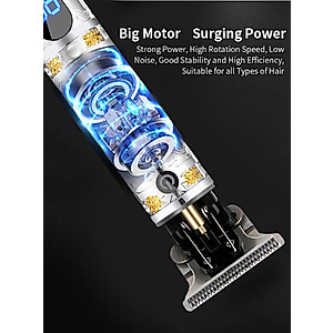 You future Professional Cordless Hair Trimmer,T-Blade Hair Clippers for Men,Zero Gapped Trimmers Line Up Detailer Trimmer Edgers T10 0