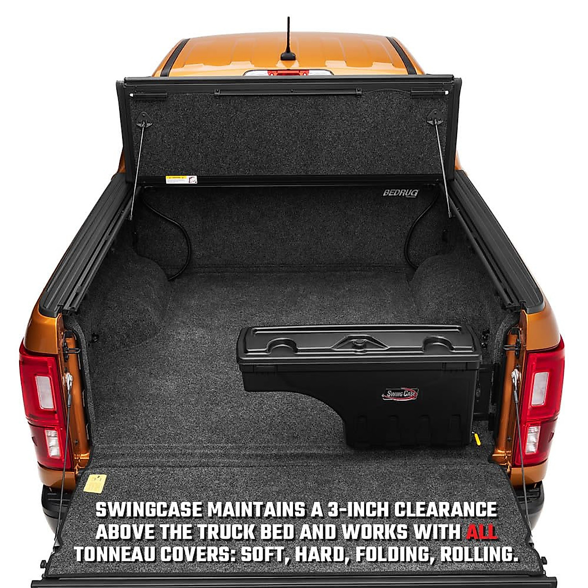 UnderCover SwingCase Truck Bed Storage Box | SC100P | Fits 2007 - 2019 Chevy/GMC Silverado/Sierra 2500/3500HD Passenger Side