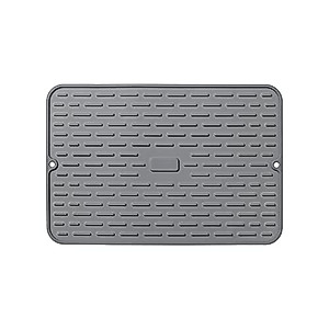 Tongjude Silicone Dish Drying Mat - Small 15" x 10" - Flexible Rubber Dish Draining Mat, Heat Resistant Silicone Trivet, Counter Top Mat, Sink Mat