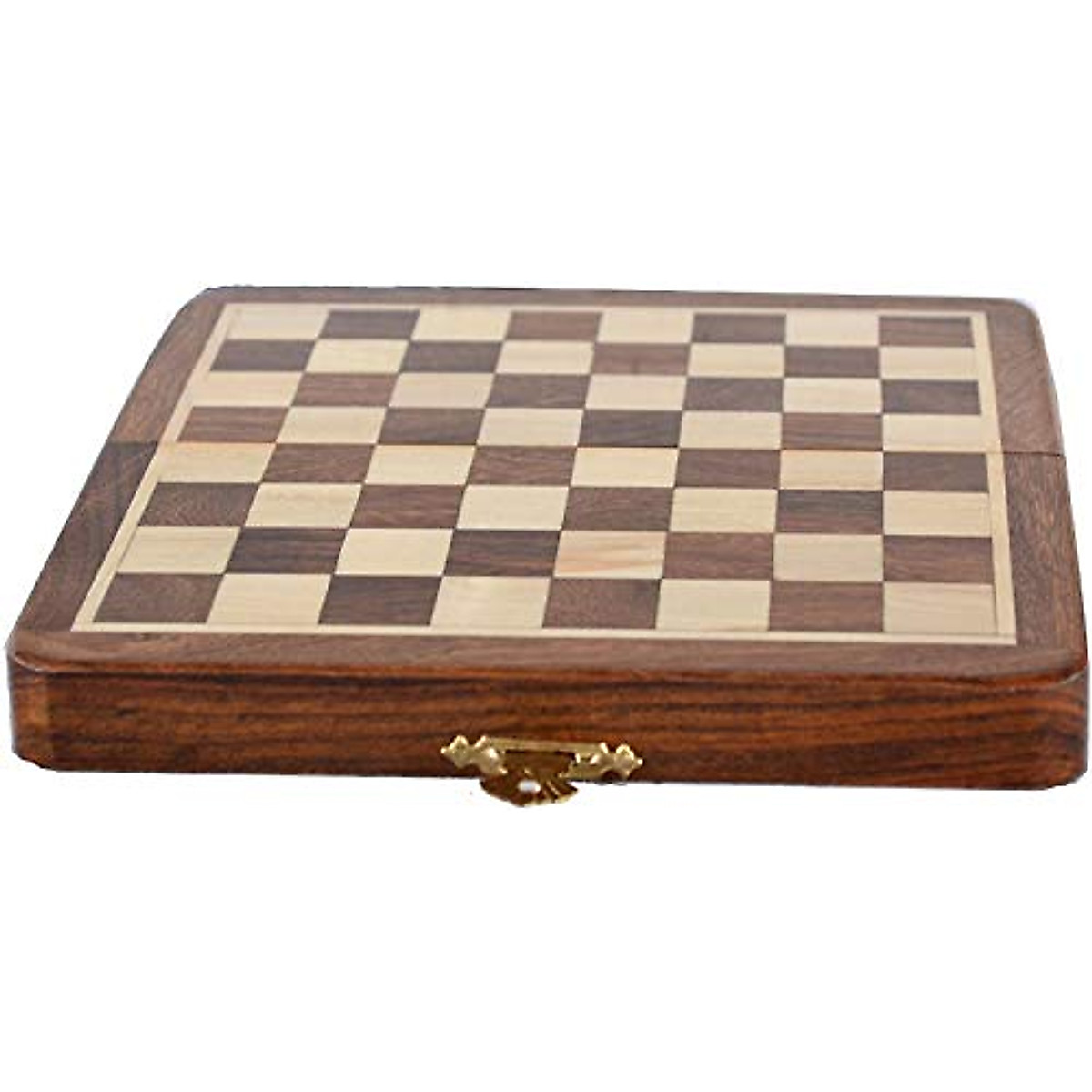 Chess Bazar - Magnetic Travel Pocket Chess Set - Staunton 7 X 7 Inch Folding Game Board Handmade in Fine Rosewood