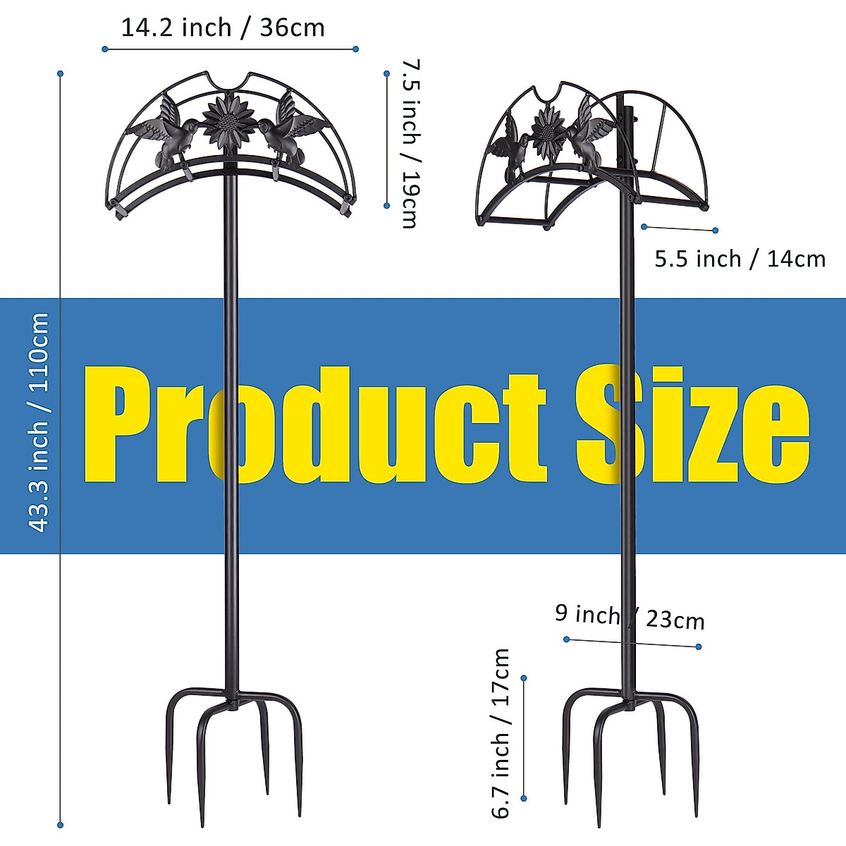 Garden Hose Holder, LERMX Upgraded Water Hose Stand Metal Hose Stand Detachable/Anti Rust Water Hose Holder Freestanding Hose Hanger Heavy Duty Garden Hose Storage Stand Rack for Outdoor