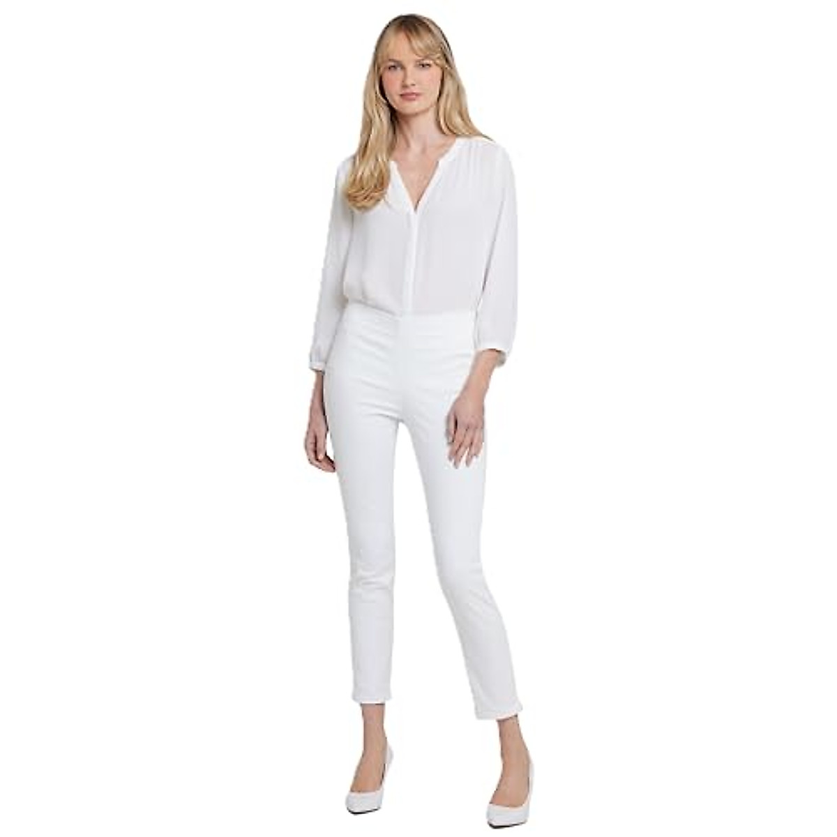 NYDJ womens Pull-on Skinny Ankle | Slimming & Flattering Fit Jeans, Optic White, 16 US