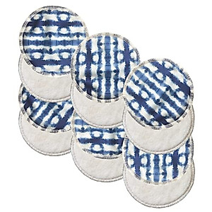 Bamboobies Women’s Nursing Pads, Reusable and Washable Overnight Pads, Leak-Proof Pads for Breastfeeding, Shibori Blue, 4 Pads