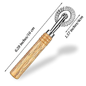 WLLHYF Pasta Cutter Wheel Ravioli Cutter Wheel with Roller Pizza Cutter Wheel Dumpling Lace Making Zinc Alloy Noodle Making Cutter for Kitchen