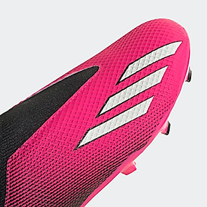 adidas X SPEEDPORTAL.3 Laceless Firm Ground Soccer Shoe, Team Shock Pink/Zero Metallic/Black, 2 US Unisex Little Kid