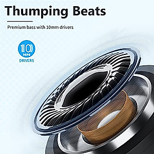 MURPISO Wireless Earbuds, Active Noise Cancelling Bluetooth5.2 Deep Bass Headphones with 4 Mics, 35 Hours Playtime, IPX6 Waterproof Earphones, in-Ear Bluetooth Earbuds for iPhone Android Black