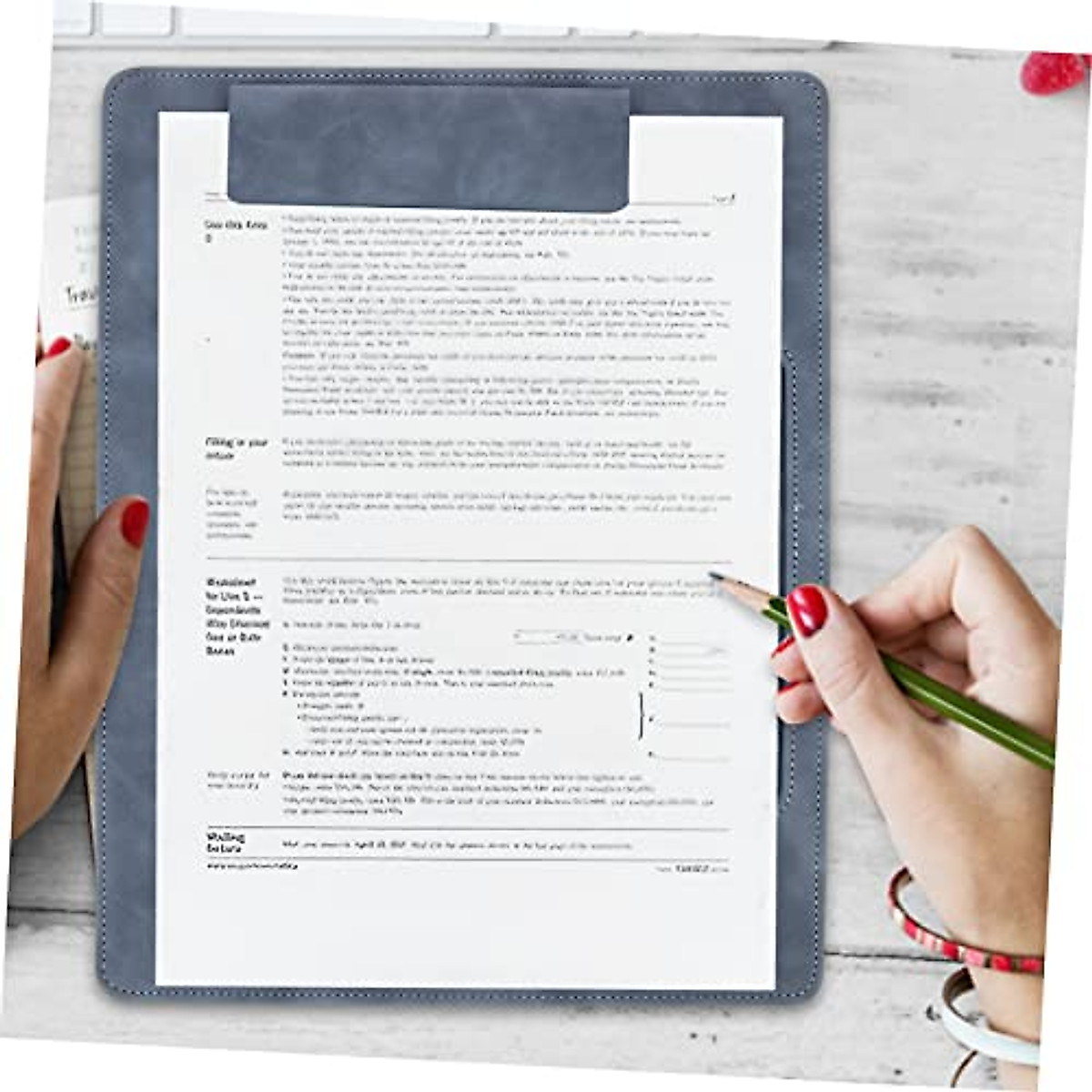 Operitacx 2pcs Folder Board Pencils File Folder Organizer Clipboard Paper Clipboard Pencil Sketch Hand Support Recording Board Exam Paper Clips Pencil Sketch Clipboard Blue Splint