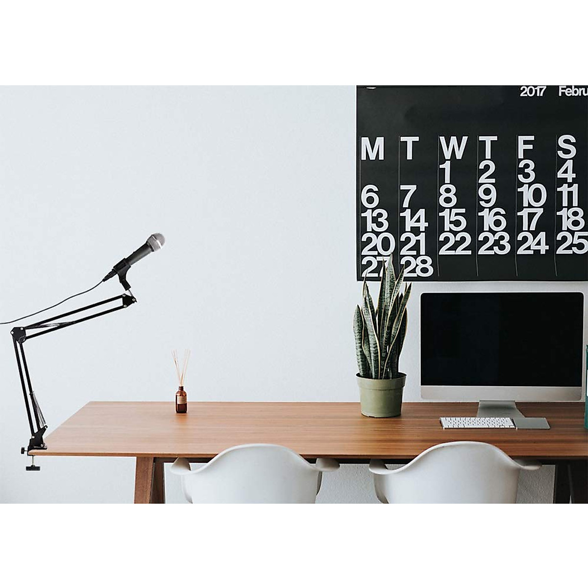 RockJam Heavy Duty, Desk Mounting Mic Scissor Arm Microphone Stand RJMS050