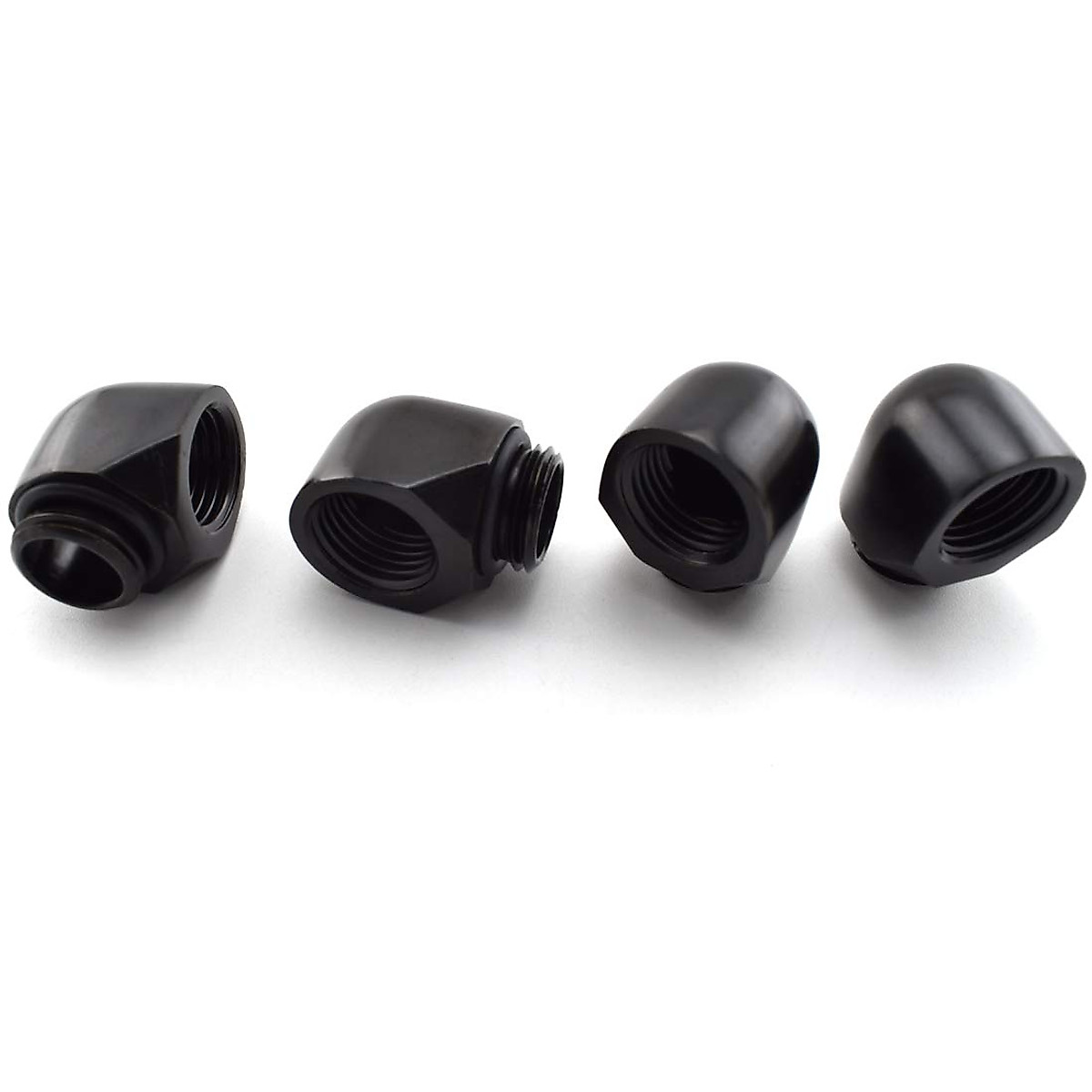 SDTC Tech 4-Pack G1/4" Male to Female Extender Connector 90° Angle Elbow Fitting for PC Water Cooling System