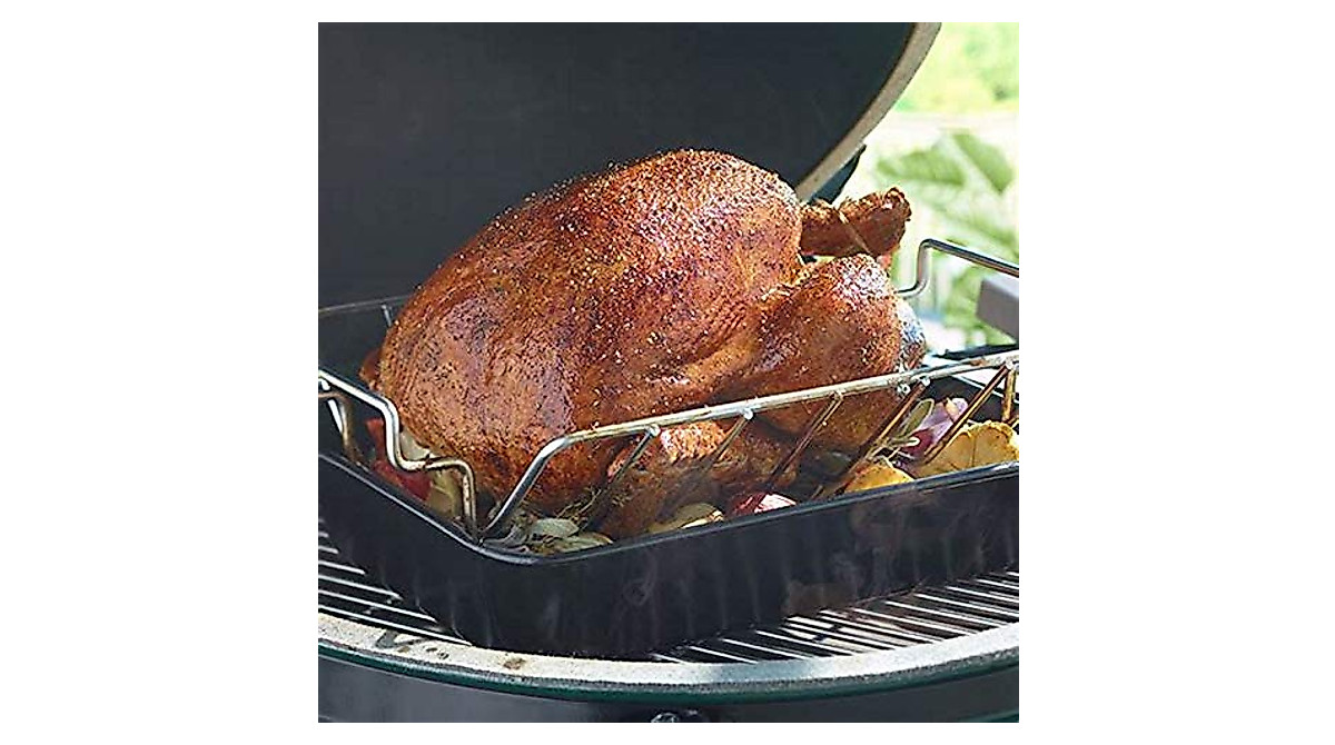 Dual-Purpose Rib Rack for Big Green Egg Grills