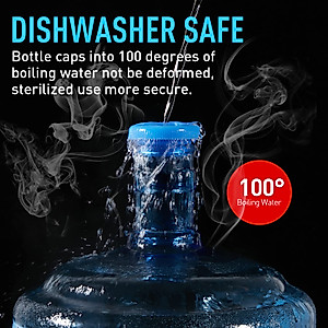 3 & 5 Gallon Water Jug Cap Reusable - Water Bottle Caps Fits 55mm Bottles,Silicone Non- Spill Lids for Anti-Splash (3 Pack)