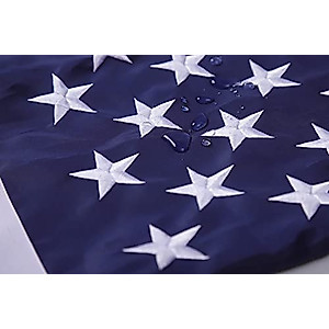 This 3x5 ft American Flag Outdoor The Strongest, Longest Lasting, 3x5 ft. 100% Made in USA Embroidered Stars Sewn Stripes Brass Grommets Foot Heavy Duty Nylon…
