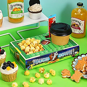 20 Pcs Large Snack Food Trays Disposable with Football Style Movie Night Trays Paper Popcorn Nacho Drink Candy Holder Movie Theater Snack Boxes Bowls Movie Trays for Kids Movie Night Party Supplies