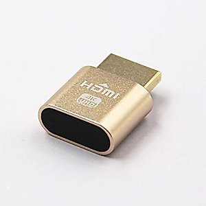 HDMI DDC EDID Dummy Plug,[3840x2160@60Hz New Generation] VGA Virtual Display Adapter Headless Ghost Display Emulator Lock Plate for Ethereum ETH ZEC BTC Mining