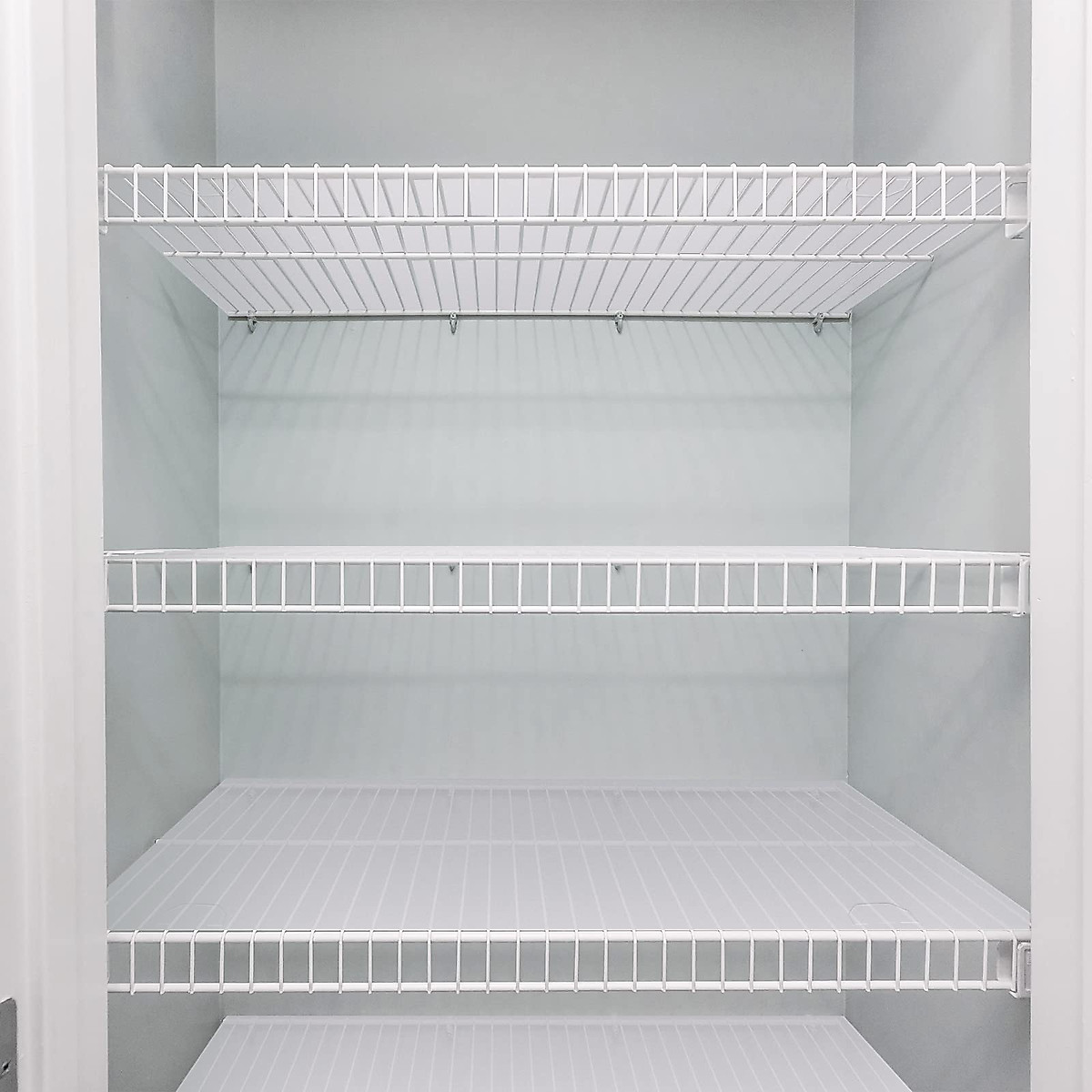 2 Roll Wire Shelf Liner Clear Shelf Covers for Wire Shelving 12 Inch Wide Waterproof Non Adhesive Refrigerator Pantry Wire Shelf Plastic Mats for Kitchen Cabinet Drawer Fridge Rack, 10 Foot Roll