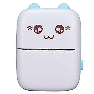 Luqeeg Inkless Label Printer, Portable Mini Thermal Printer with 200DPI High Hesolution, Bluetooth Label Printer for Shipping Packages, Sticker Maker Machine for Work Plans, Notes, Memos(Blue)