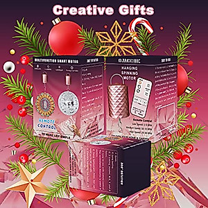 Wind Spinner Motor with Remote & Timing, 3 Rotating Speed Battery Powered Disco Ball Motor, 2 Way Direction Electric Slow Motor for Hanging Display Ornament, Wind Chime, Mirror Ball, Baby Crib Mobile