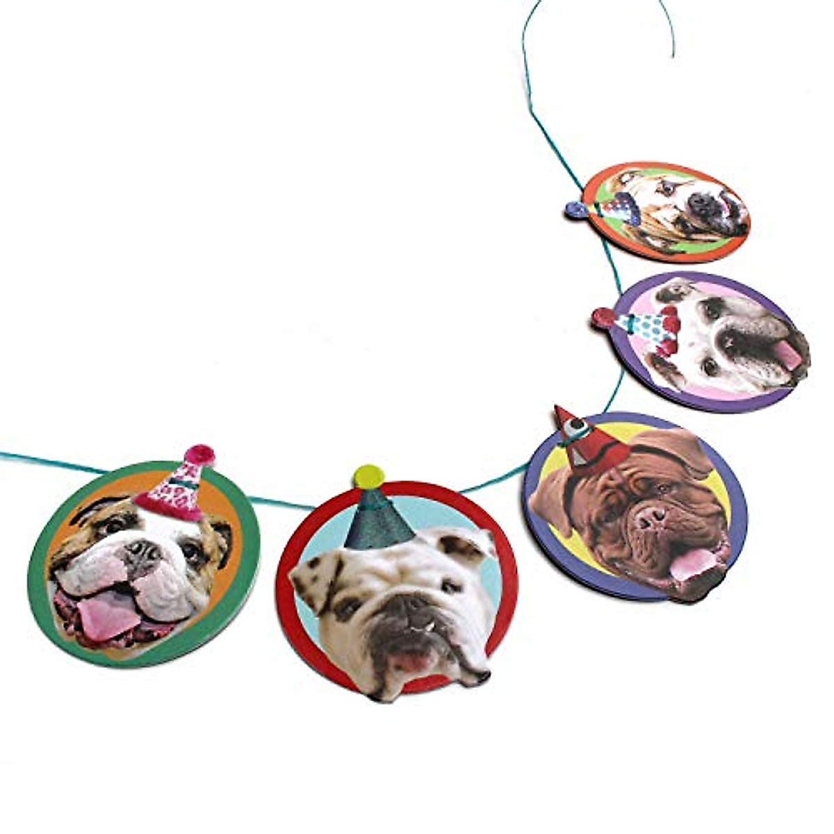 English Bulldog cake garland, photographic dog birthday part decoration