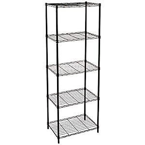 Home Basics Wire Shelving Storage Unit (5 Tier, Black)