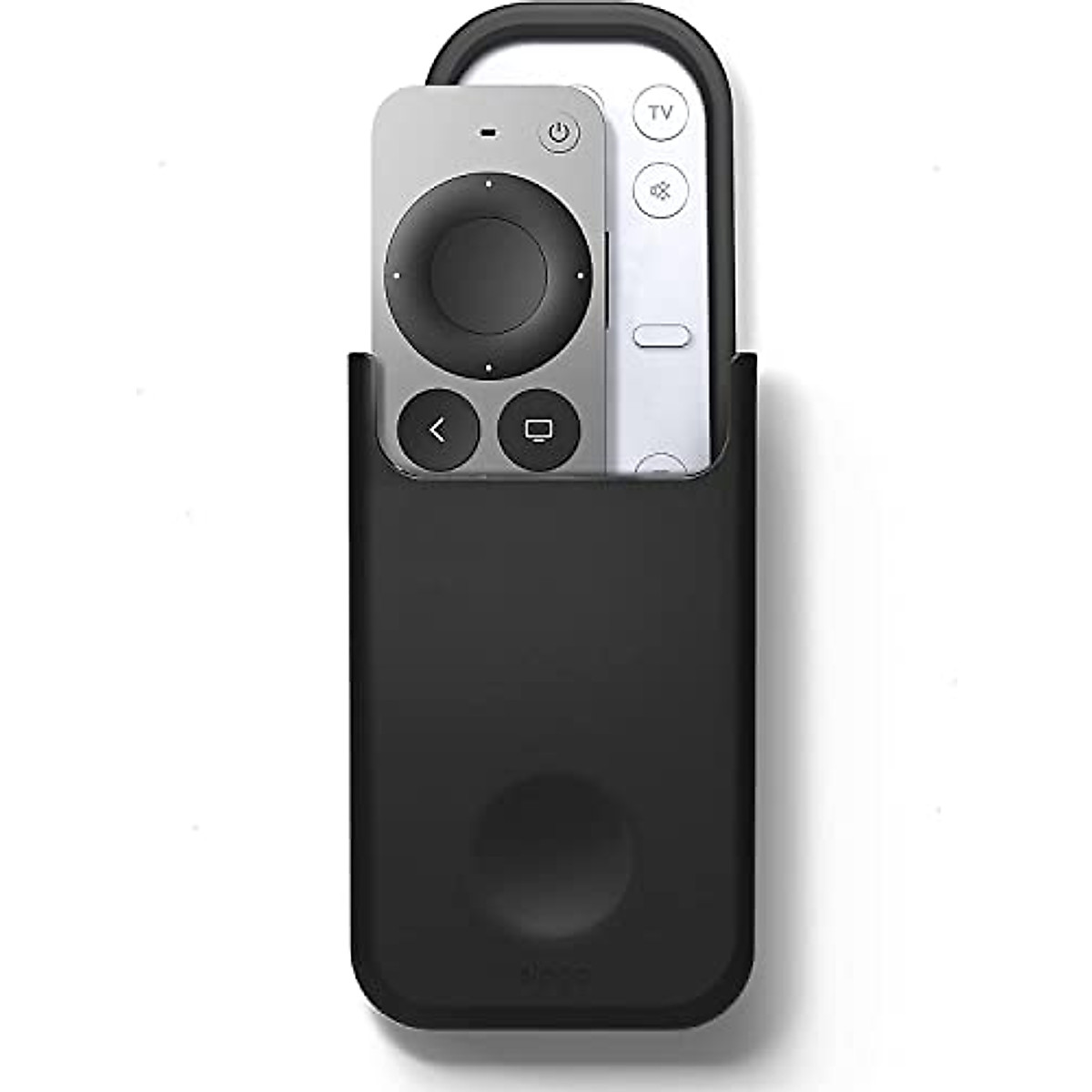 elago Universal Remote Holder Mount Compatible with Apple TV Remote and All Other Remote Controls - Reusable Gel Pad or Screw Mounting Options, Available Wired Charging [ Medium ] [Black]