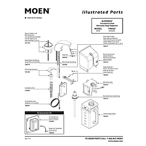 Moen 8558 M-Power Commercial Deck Mounted Touchless Hands-Free Foam Soap Dispenser, Chrome