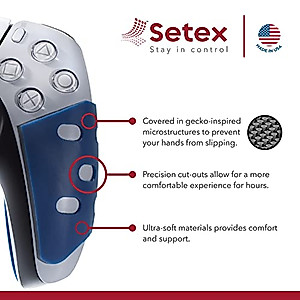 Setex Gecko Grip, PS5 Controller Grip, Anti-Slip Microstructured Grips, (1 Set for Playstation 5) 1mm Black, Grips Only