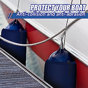 4 Packs Boat Fender Cover 10" x 26" Fleece Marine Bumper Covers for Center Rope Tube Style Fenders (Boat Fender Not Included) (Navy Blue)