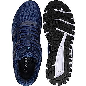 Joomra Mens Tennis Shoes Arch Support Trail Running Sneakers Navy Blue Size 9.5 Lace Cushion Man Jogger Runner Comfortable Walking Jogging Sport Footwear 43