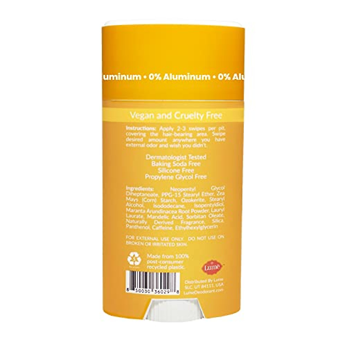 Lume Solid Deodorant Stick - Whole Body Deodorant - Aluminum-Free, Baking Soda-Free, Hypoallergenic, Safe For Sensitive Skin - 2.6 Ounce Solid Stick (Coconut Crush)