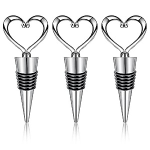3PCS Wine Stopper Reusable Wine Stoppers Heart Shape Wine Beverage Bottle Stopper Bottle Cover Wine Outlet Cap for Wine Champagne Beer Collection