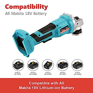 Cordless Angle Grinder Set, 18V Electric Cut-off Tool/Grinder with 2 Pack 5.0Ah Lithium-ion Battery and Charger & Carrying Case Kit, for Cutting and Grinding