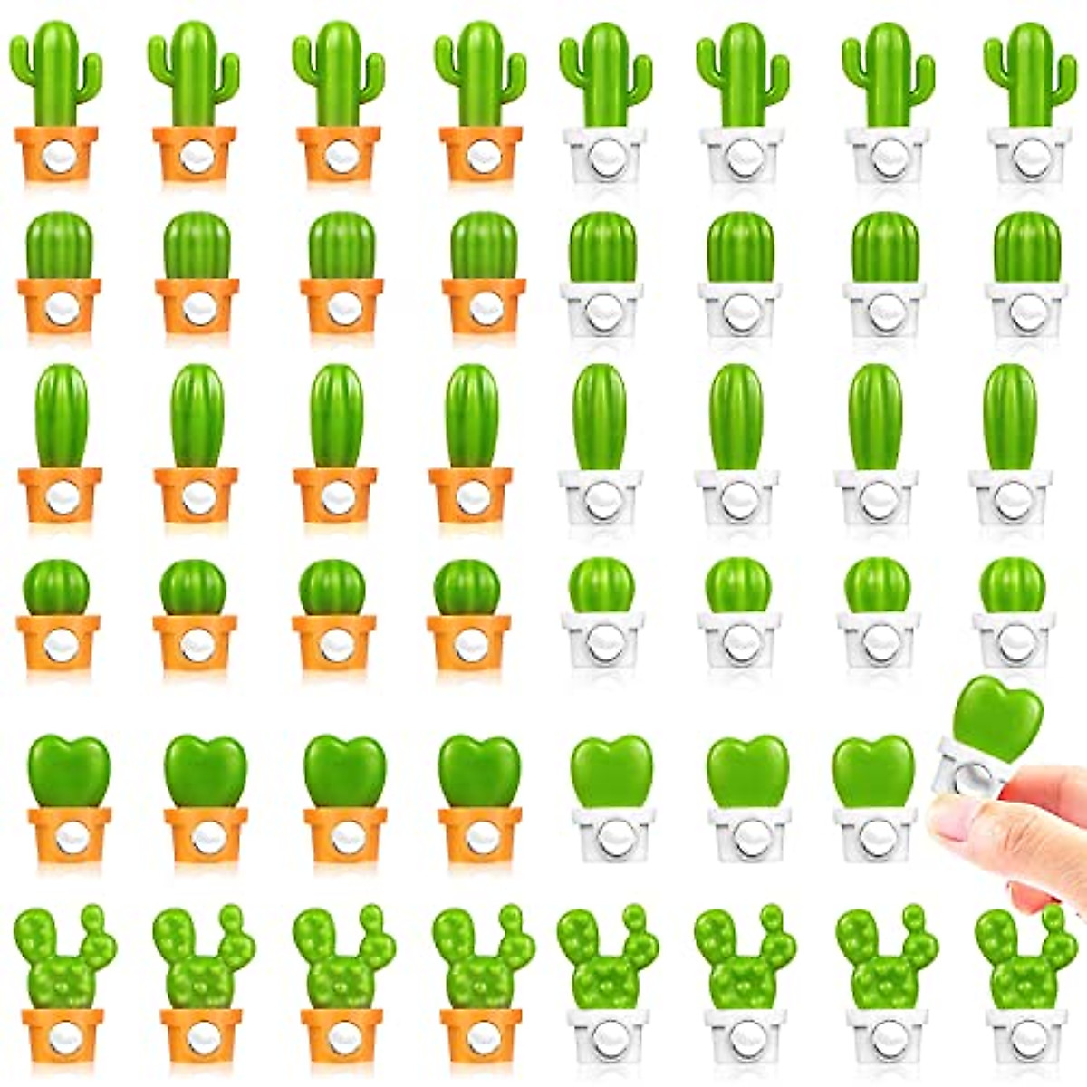 Fridge Magnet, 48 Pcs Refrigerator Magnets for Whiteboard, Cute Magnets Fridge, 6 Different Shaped Cactus Locker Magnets, Strong Fridge Magnets Fun Decorative Magnets for Fridge Kitchen Office