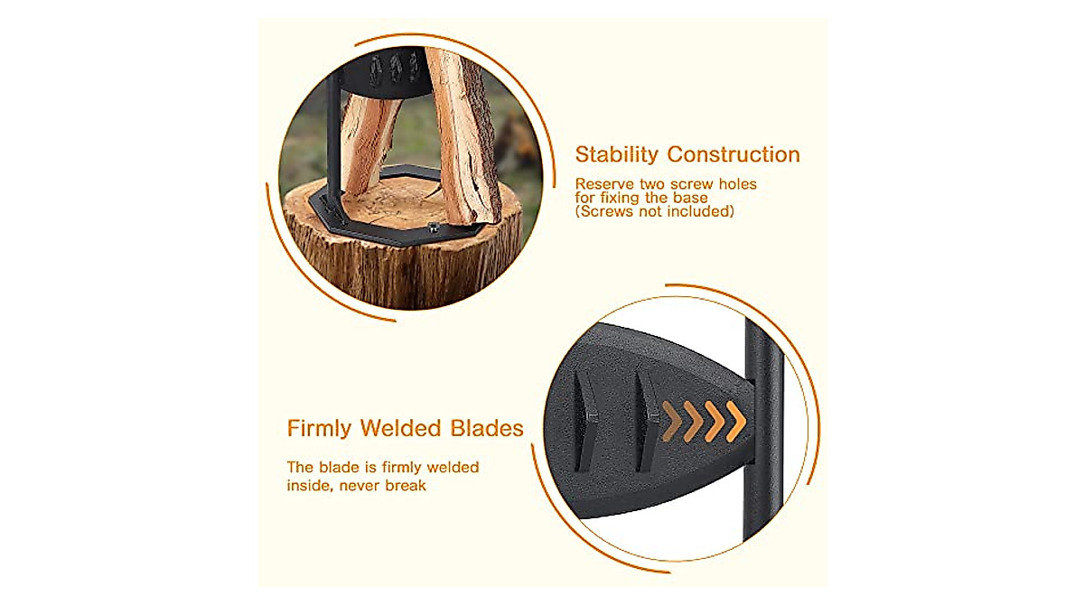 GARDRIT Wood Splitter Cast Steel Log Splitter, Heavy Duty Kindling ...