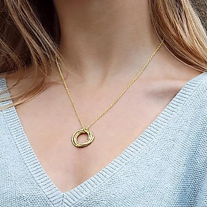 BMMYE 30th Birthday Gifts for Women, Gold Silver Necklace Circle Pendant Mothers Day Jewelry 30 Year Old Birthday Gifts Ideas for Mom Sister Friend