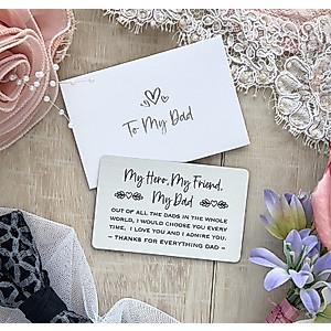 Father of the Bride Gift | Printed Wedding Handkerchief for Dad Bride's Father from Daughter | Wedding Keepsake Hankie | Wedding Day Gift for Parents | Wallet Insert Card Included | 7 pc set