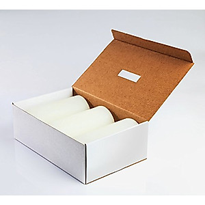 Set of 3 Pillar Candles 3" x 6" Unscented Handpoured Weddings, Home Decoration, Restaurants, Spa, Church Smokeless Cotton Wick - Ivory