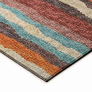 Addison Bravado Abstract Striped Paprika Power Loomed 10' x 14' Area Rug