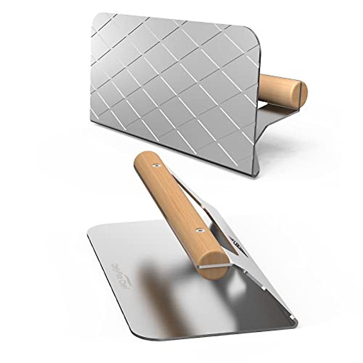 Onlyfire Chef Barbecue Tool Stainless Steel Burger Press for Griddle, Smash Burger Press with Wooden Handle for Flat Top Grill Cooking, Great for Cooking Bacon, Sandwiches, Meat, Steak